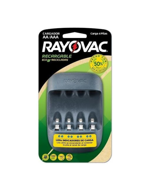 Cargador Rayovac Ultra Rapido pilas AA y AAA con USB | Chitarroni S.A