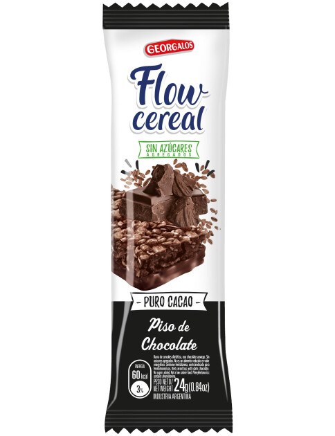 Barra de Cereal Flow Puro Cacao sin Azucar 24 grs | Chitarroni S.A